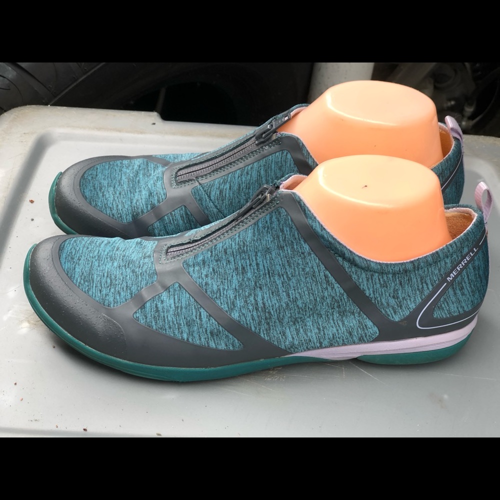 Merrell Teal Lilac Aqua Blue Zip Shoes Size 10 - Gem